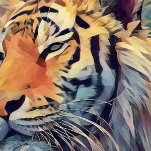 Resting Tiger Wall Art Print, Year of the Tiger Printable Wall Art ...