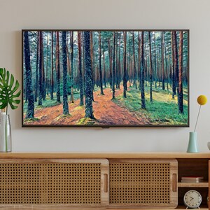 Estonian Forest Trees Frame TV Art. Nature Landscape Painting Samsung ...
