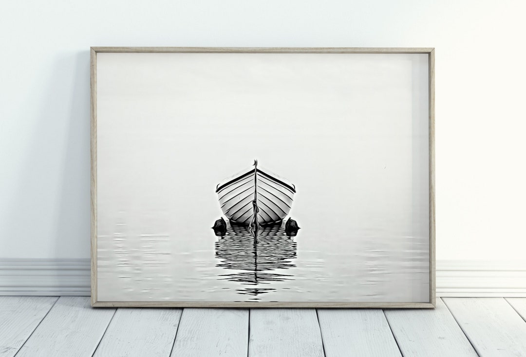 Boat at Sea Print Nautical Wall Decor Printable Wall Art - Etsy