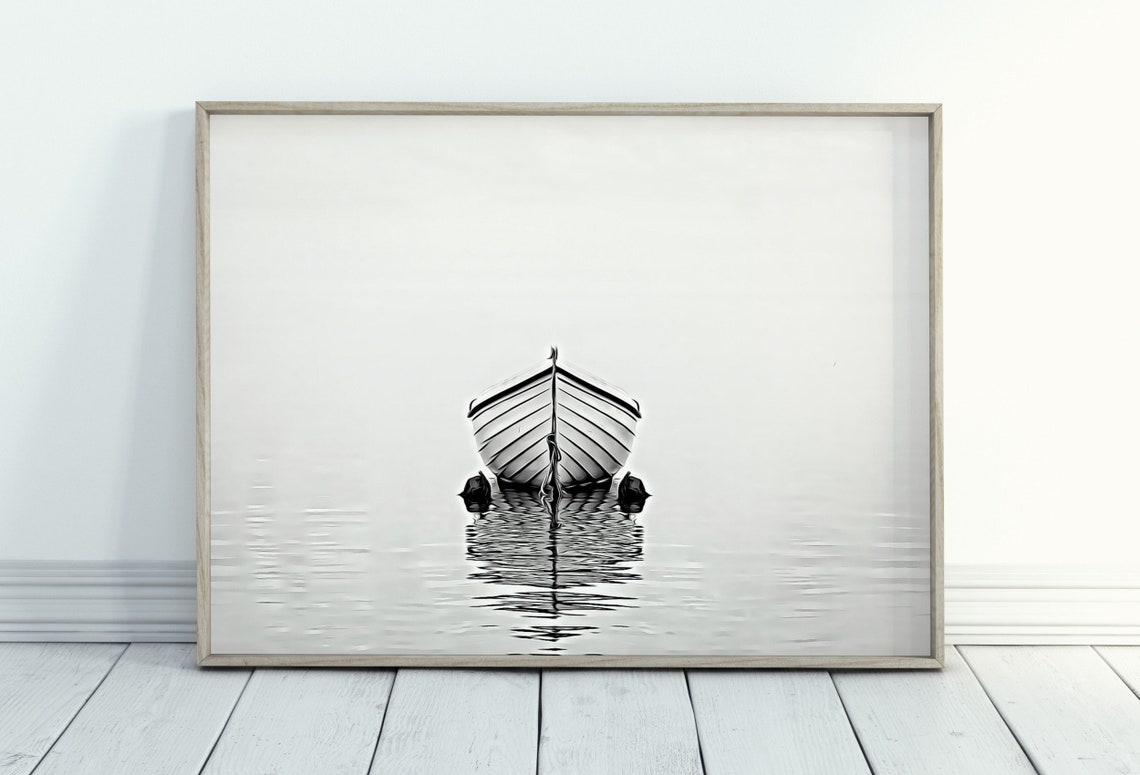 Boat at Sea Print Nautical Wall Decor Printable Wall Art - Etsy