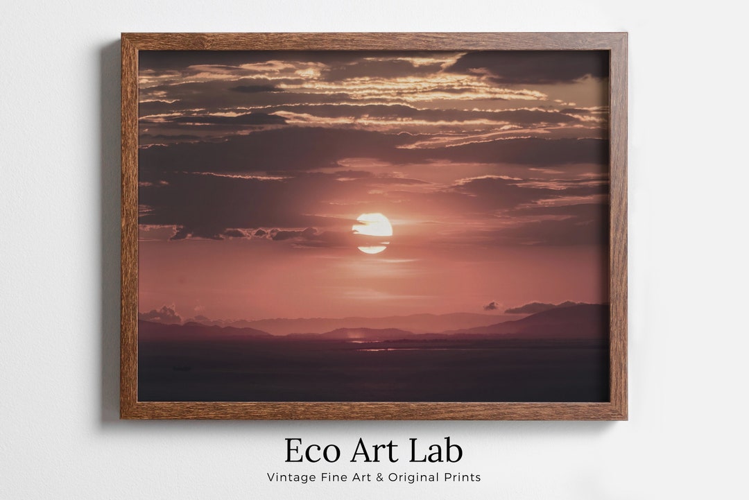 Red Sunset Wall Art Print. Instant Download Boho Abstract Sunset Poster ...