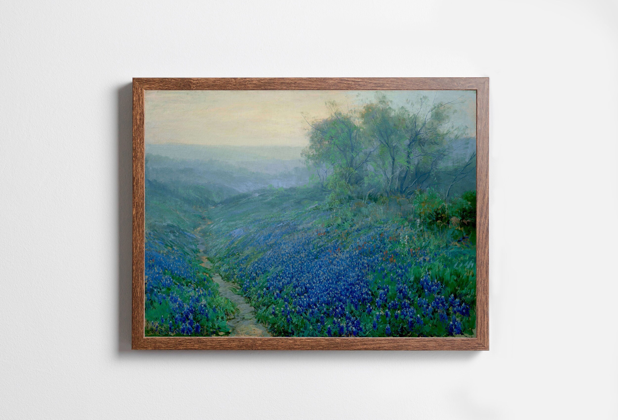 Bluebonnets at Dawn. PRINTABLE Spring Meadow Landscape - Etsy