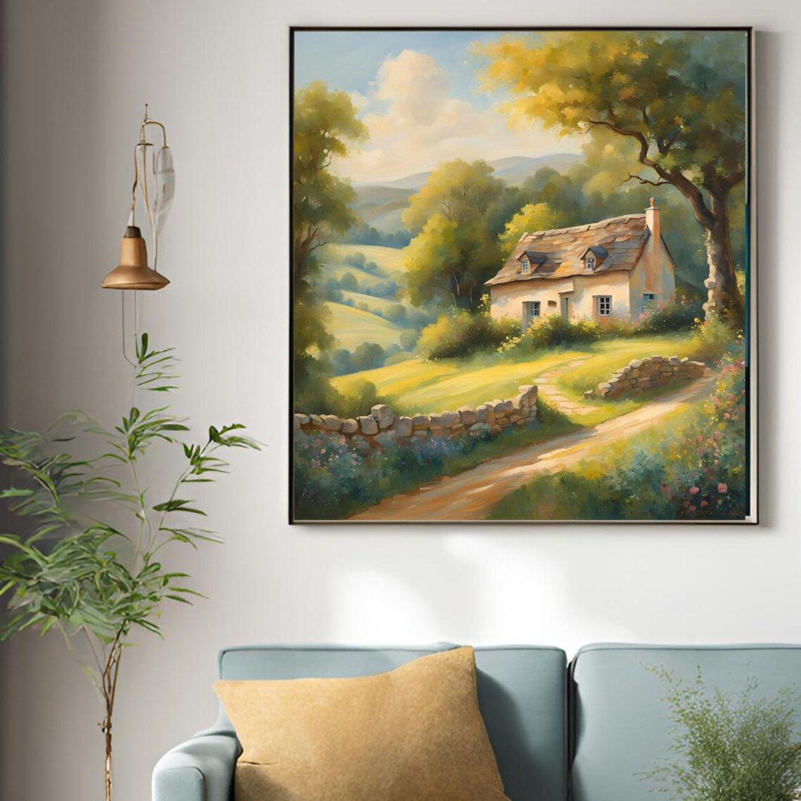 Cottagecore Art Printable I Rustic Garden Wall Decor I Square Home Art ...