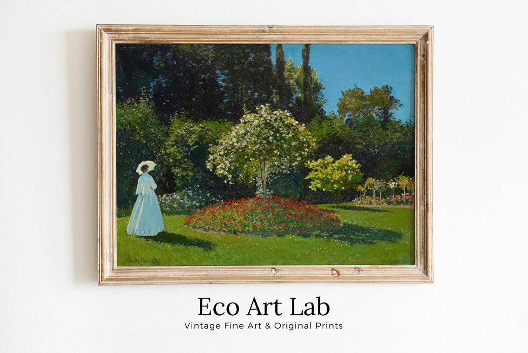 Claude Monet Lady in the Garden Painting Famous Monet Art. Instant ...