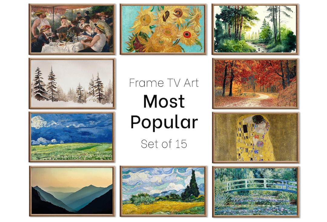 Set of 15 Samsung Frame TV 4K Art. Most Popular Paintings & Digital Art ...