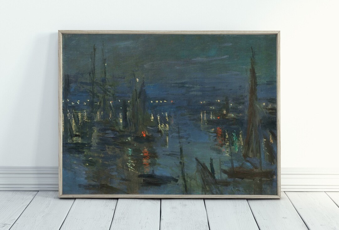 Claude Monet Le Havre Harbor in the Evening Famous Painting. - Etsy