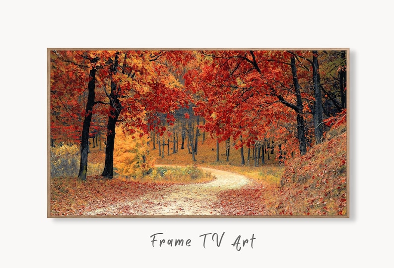 Samsung Frame TV Art 4K Forest Trail in the Fall Landscape Digital ...