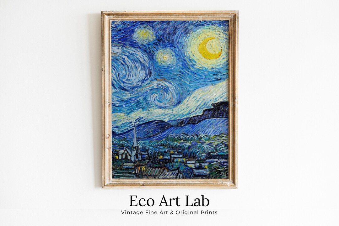 The Starry Night by Vincent Van Gogh Printable Famous Art Print ...