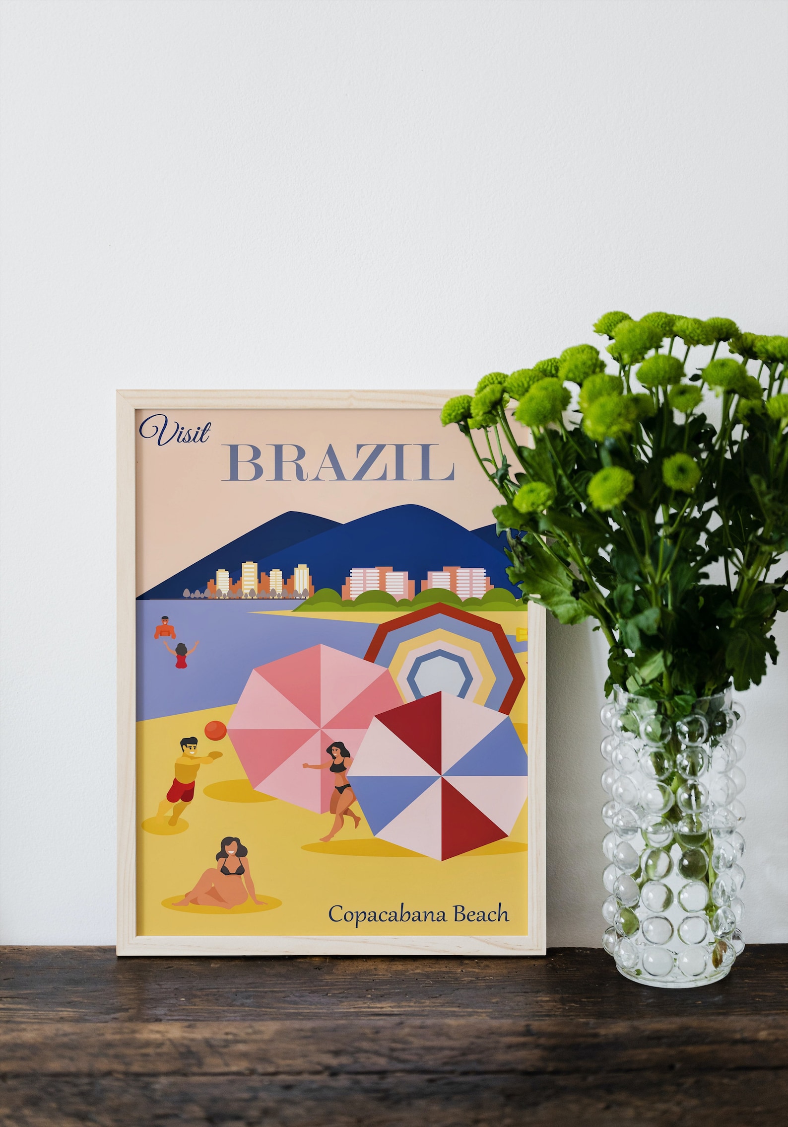 Brazil Travel Poster Printable Wall Art Retro Travel Poster - Etsy