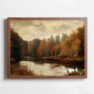 Fall Art Muted Colors Rustic Autumn Landscape Printable Painting ...