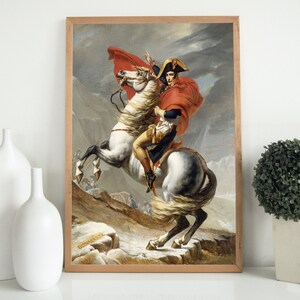 Napoleon Bonaparte Crossing the Alps. Red Cape Version. Famous ...