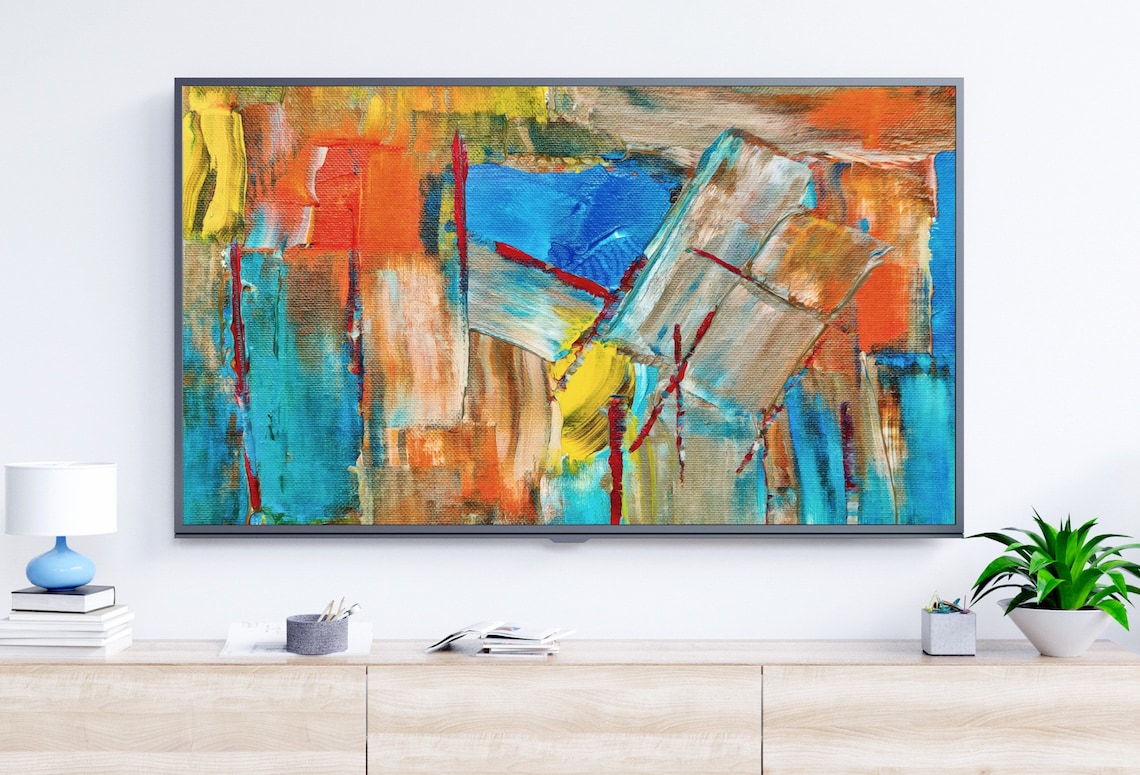 Bold Modern Abstract Painting Frame TV Art. Digital Download, Digital ...