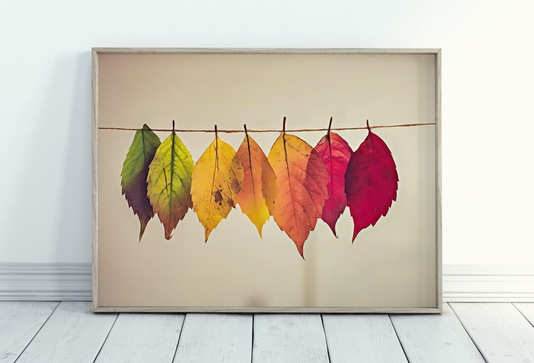 Autumn Leaves Print Fall Wall Art Nature Painting Printable - Etsy
