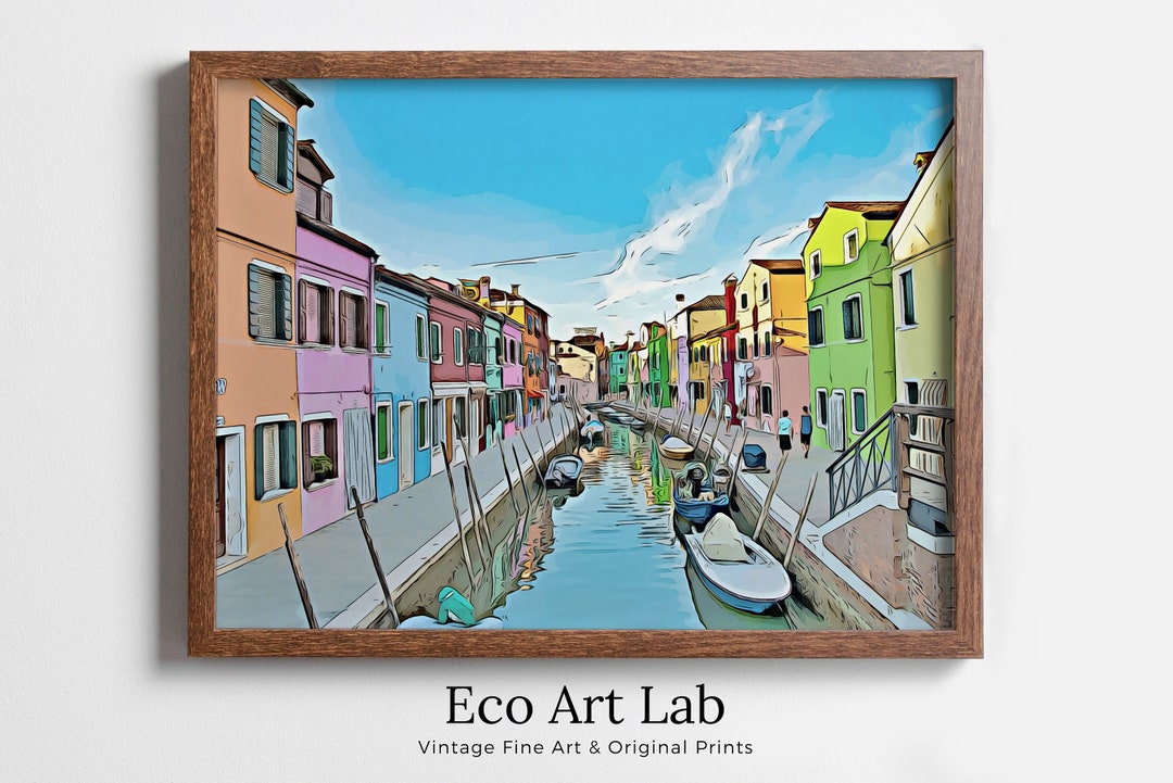 Italy Wall Art Case Colorate Burano, Venice Printable Wall Art. Instant ...