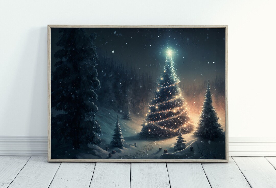 Samsung Frame TV Art 4k Forest Landscape W/ Christmas Tree. Holiday ...