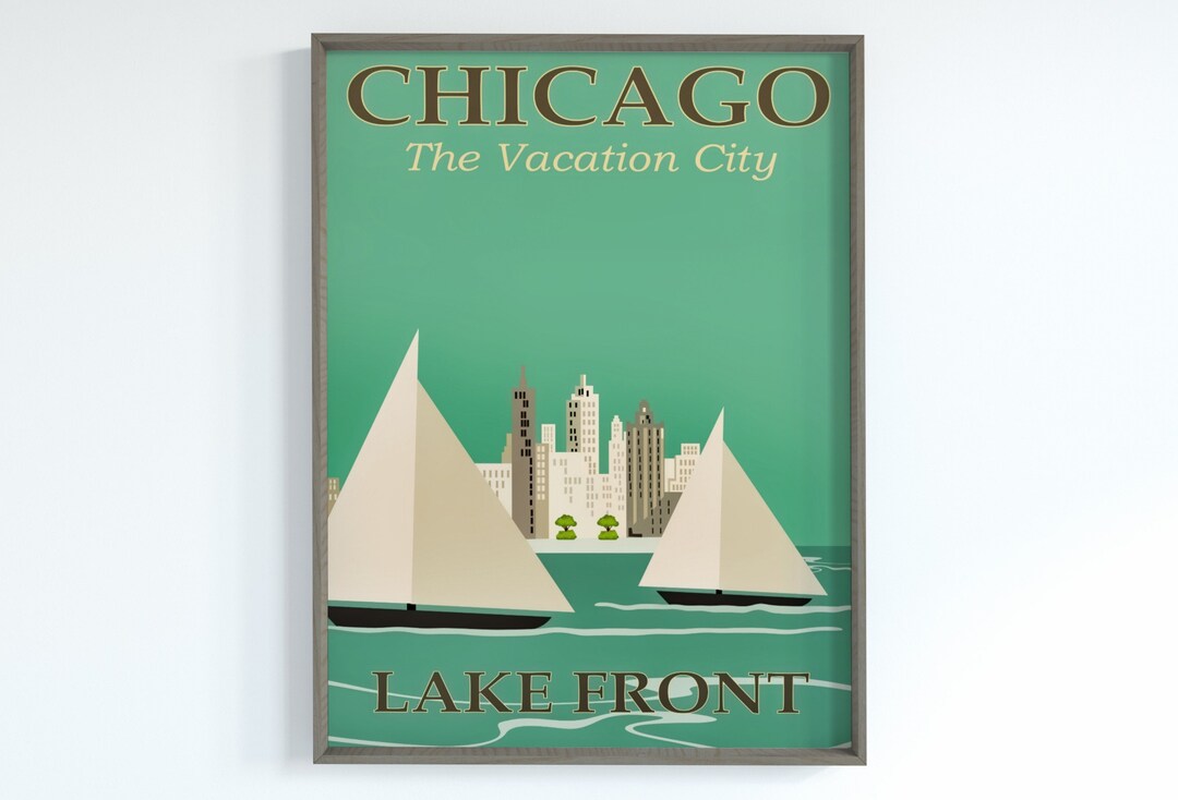 Chicago Art Print Chicago Wall Art Chicago Vintage Retro - Etsy