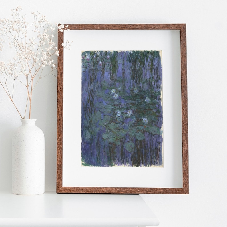 Claude Monet Blue Water Lilies Painting Famous Monet Art. - Etsy
