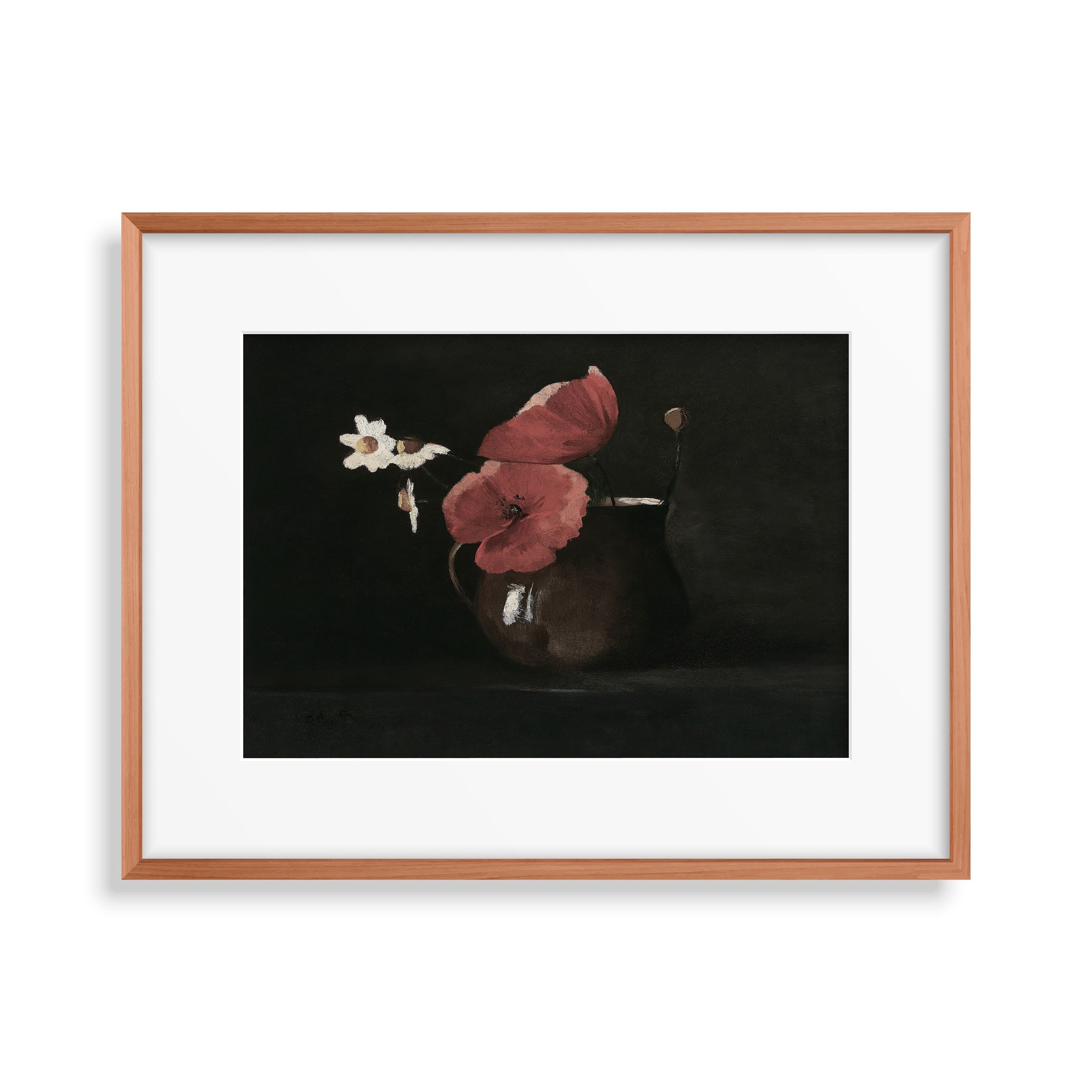 PRINTABLE Neutral Still Life Painting Poppies and Daisies - Etsy