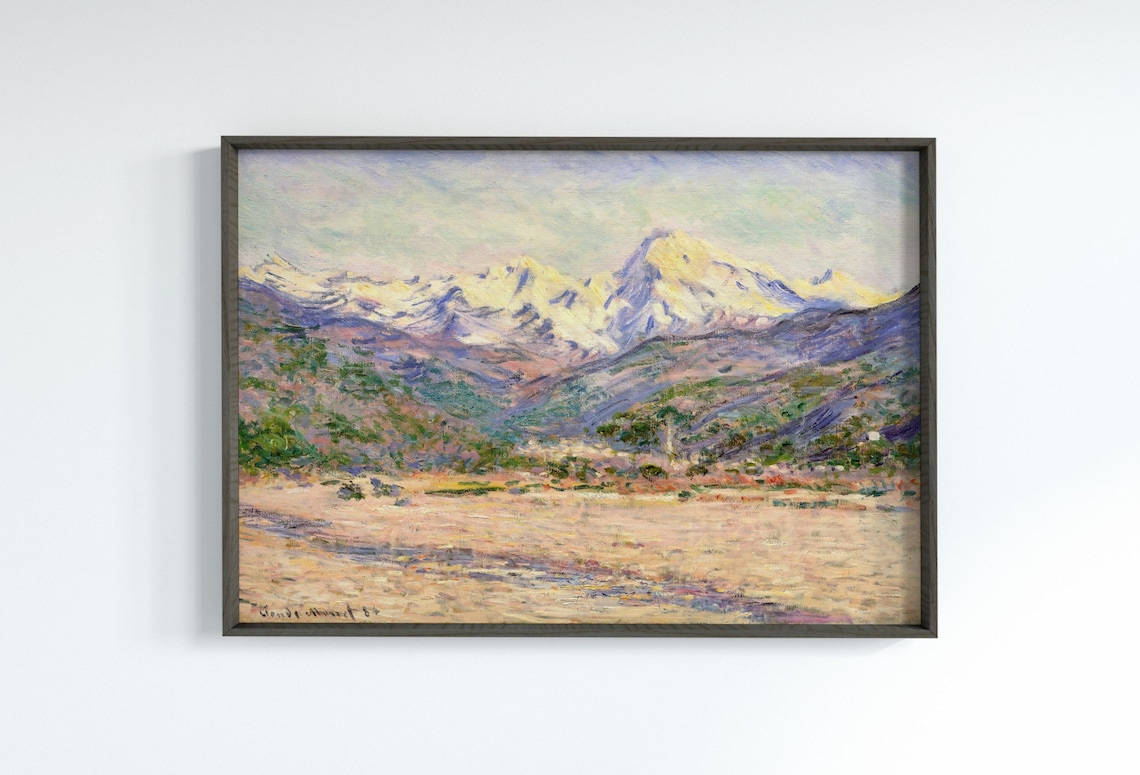 Claude Monet Famous Mountain Landscape Painting. Instant - Etsy