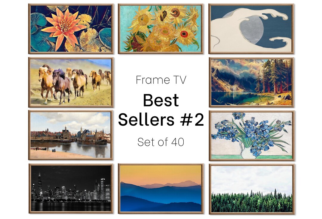 Set of 40 Samsung Frame TV 4K Art. Best Sellers Paintings & Digital Art ...