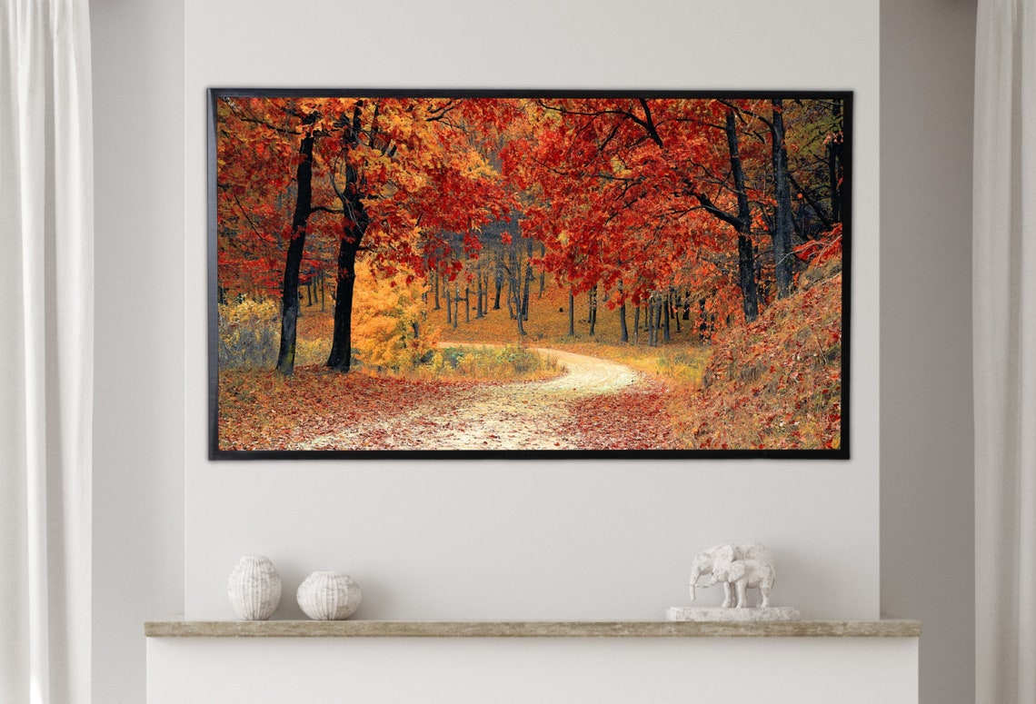 Samsung Frame Tv Art 4k Forest Trail In The Fall Landscape Digital
