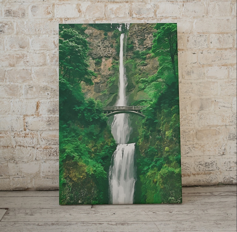 Multnomah Falls Painting Printable Wall Art. Instant Download Print of ...