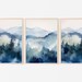 Blue Mountains Wall Art | Abstract Mountain Print Set | 3 Piece Wall ...