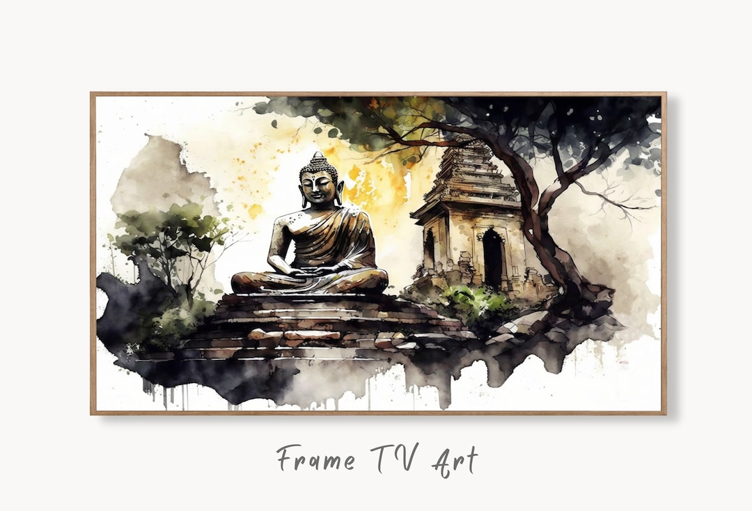 Samsung Frame TV Art 4K Buddha Meditating Statue. Zen Wall Art Buddhism ...