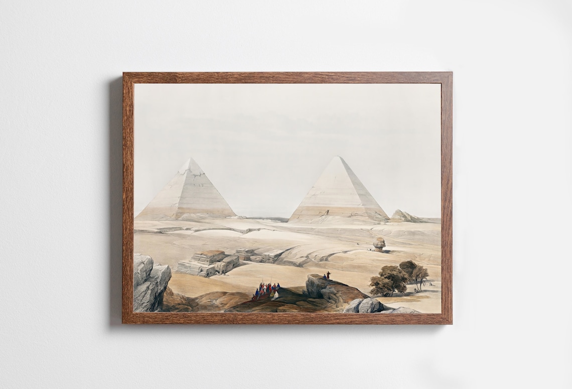 Ancient Egyptian Wall Art. Pyramids of Giza Vintage Landscape. - Etsy