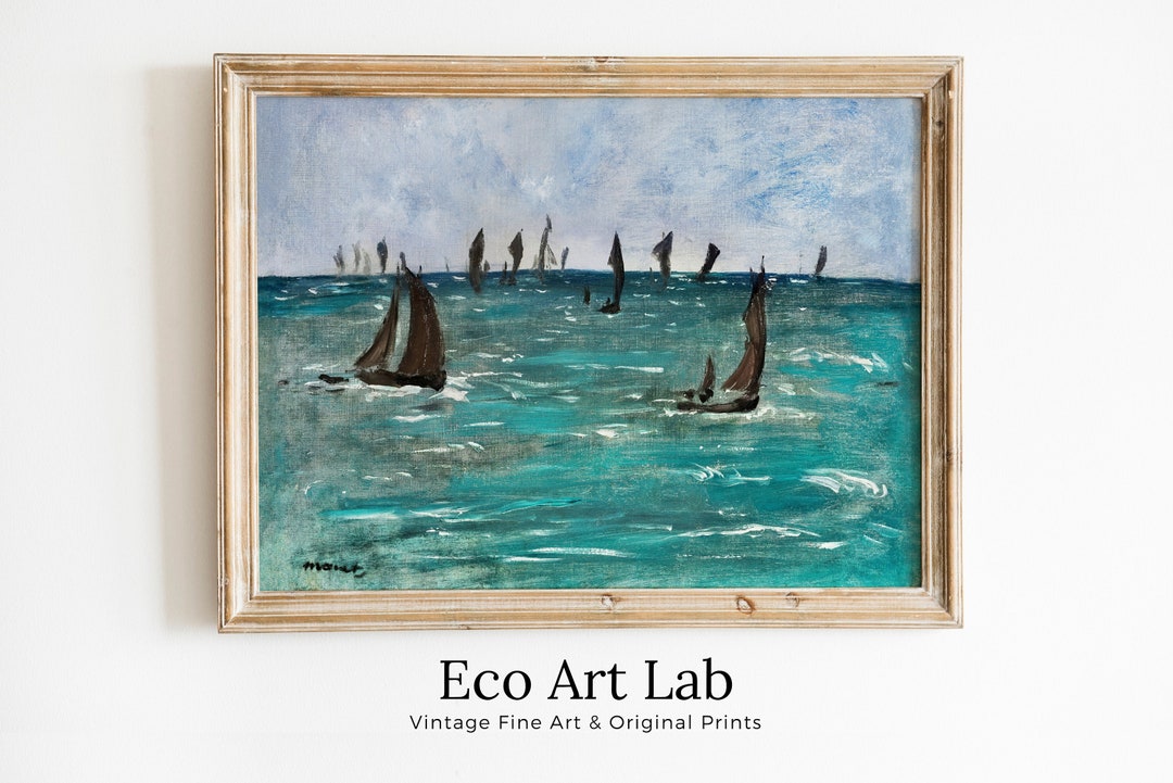Boats at Sea Famous Édouard Manet Painting. Manet Print Nautical Wall ...