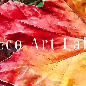 Samsung Frame TV Art 4K Autumn Maple Leaves Digital Painting. Instant ...