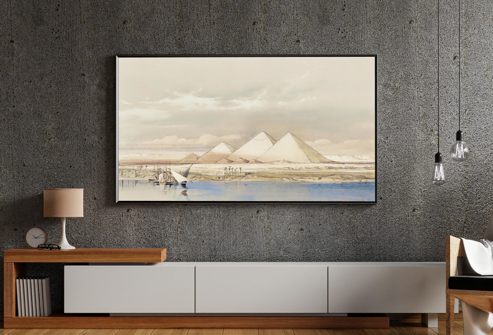 Samsung Frame TV Art 4K Pyramids & the Nile Landscape Ancient Egyptian ...