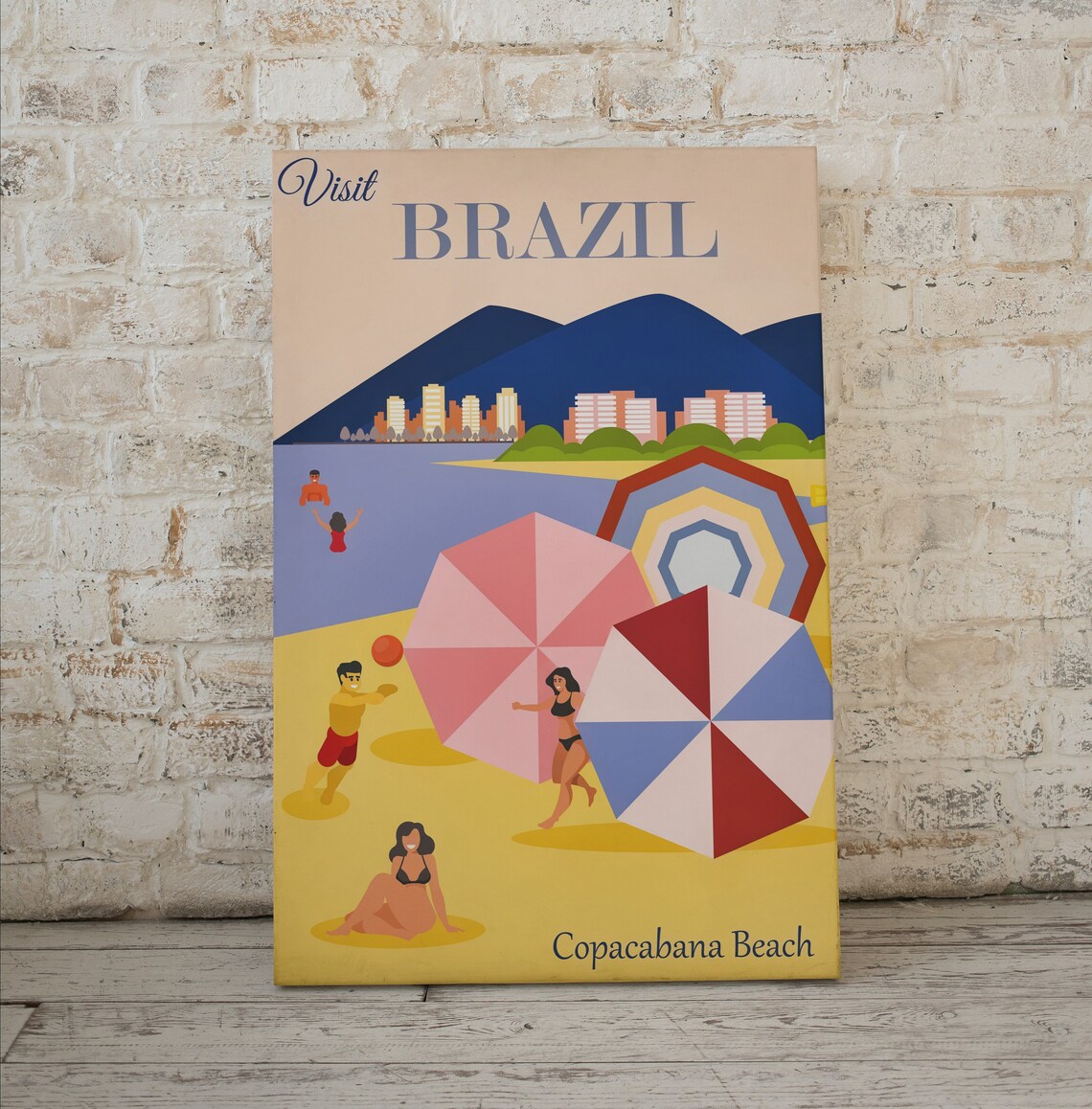 Brazil Travel Poster Printable Wall Art Retro Travel Poster - Etsy
