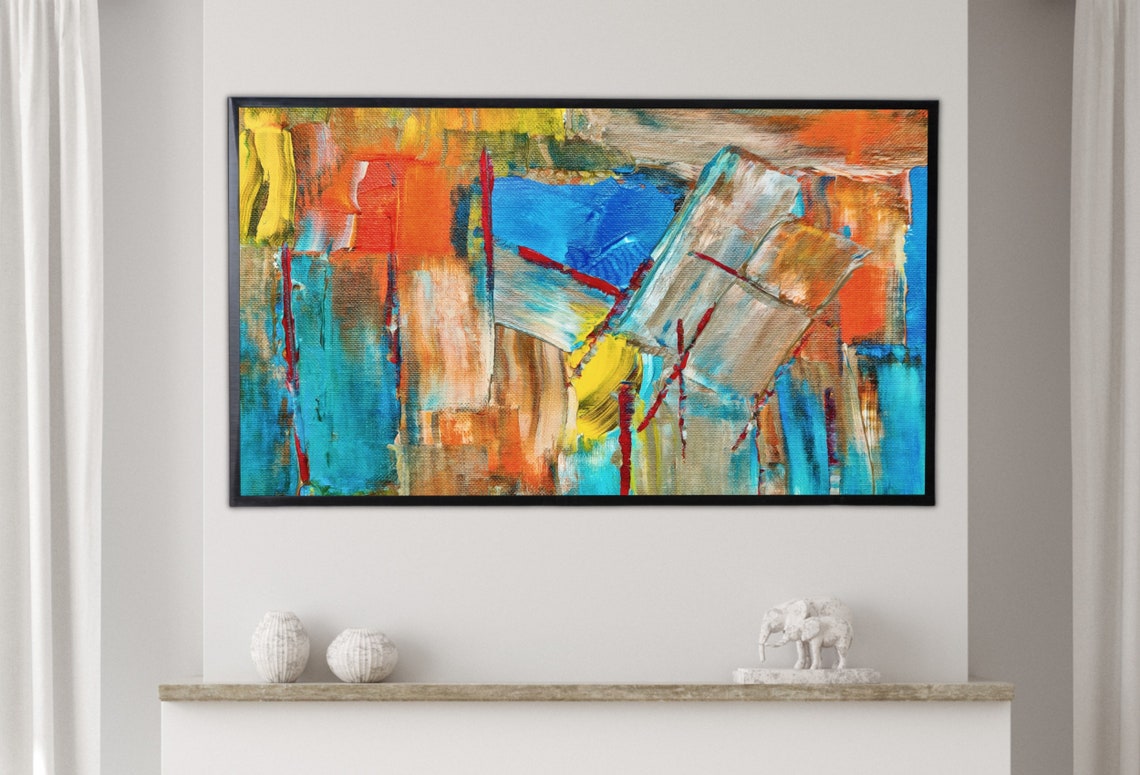 Bold Modern Abstract Painting Frame TV Art. Digital Download, Digital ...