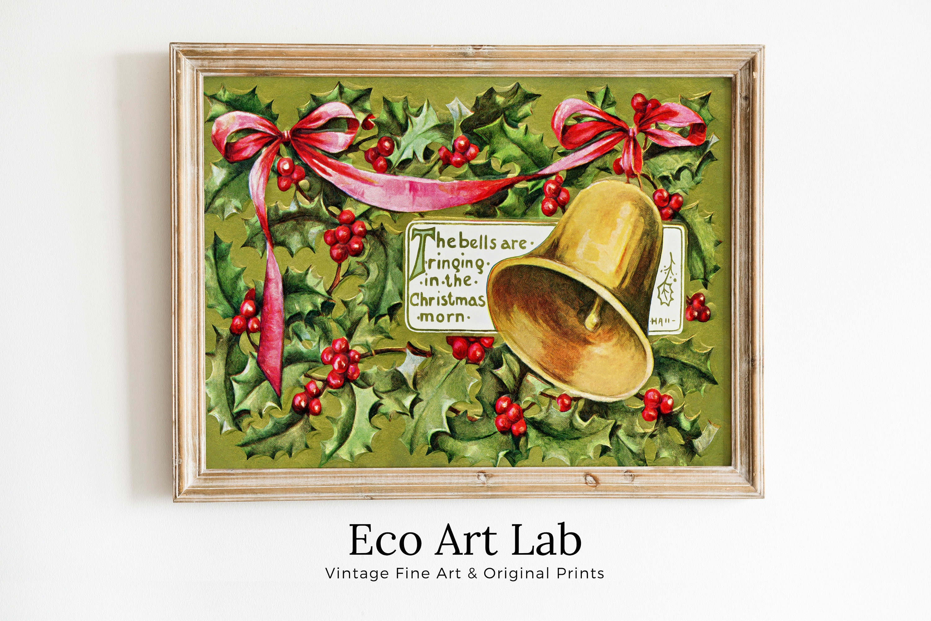 Vintage Christmas Bell Art