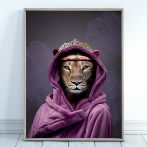 Original Queen Lioness Digital Art Print. Printable Wall Art. Modern ...