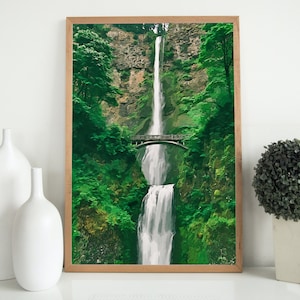 Multnomah Falls Painting Printable Wall Art. Instant Download Print of ...