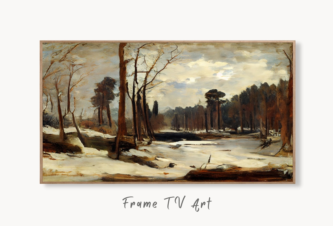 Samsung Frame TV Art 4K Winter Landscape Rustic Digital Painting ...