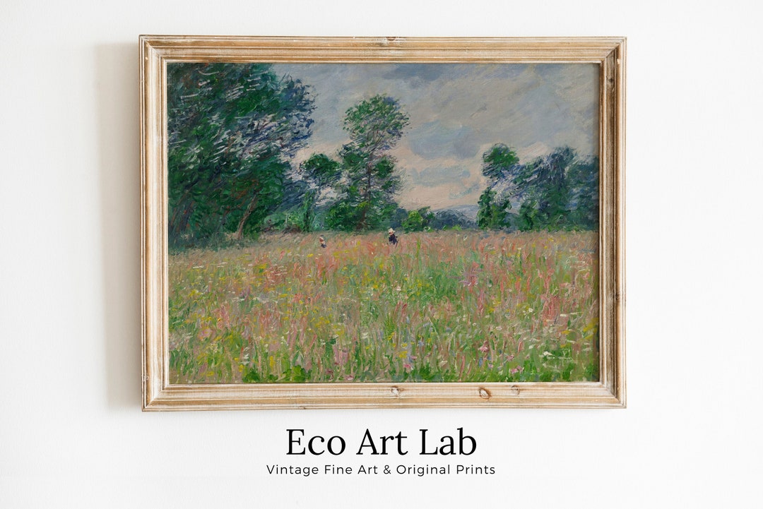 Claude Monet Flowering Meadow Painting Famous Monet Art. Instant ...
