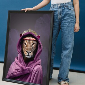 Original Queen Lioness Digital Art Print. Printable Wall Art. Modern ...