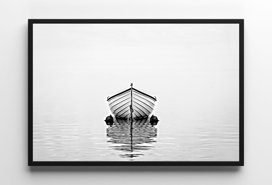 Boat at Sea Print Nautical Wall Decor Printable Wall Art | Etsy