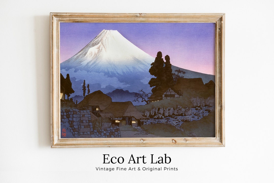 Mount Fuji Landscape Vintage Japanese Painting. Wall Art Printable ...