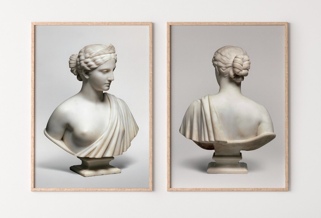2 Pieces Wall Art, Woman Greek Bust Statue Set of 2 Prints. Printable ...