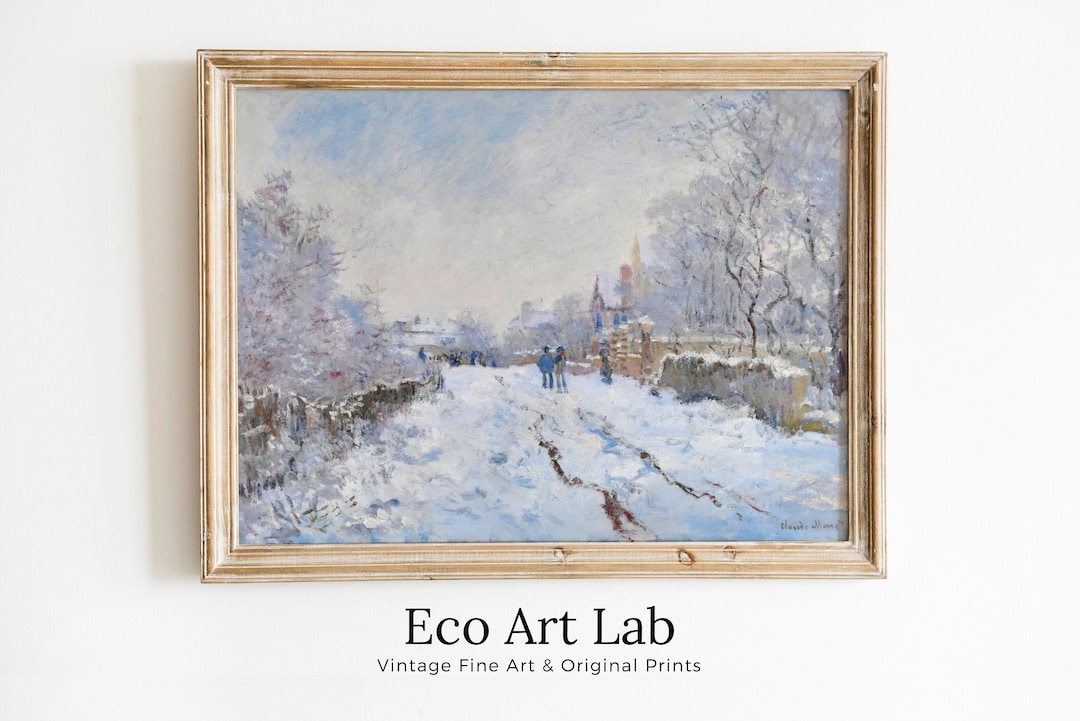 Claude Monet Snow at Argenteuil Painting Famous Monet Art. Instant ...