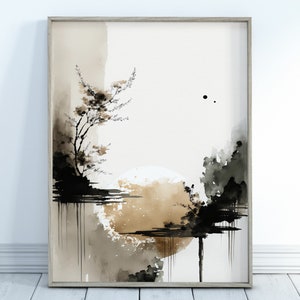 Minimalist Zen Wall Decor. Printable Wall Art. Modern Neutral Abstract ...