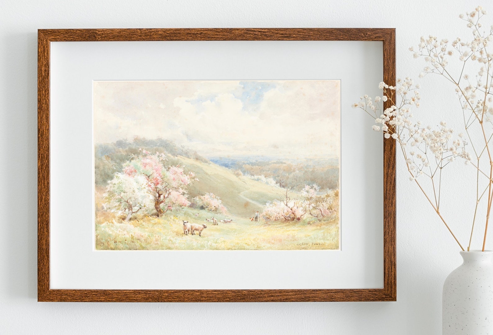 Spring Meadow Painting Vintage Landscape Print. Country Field - Etsy