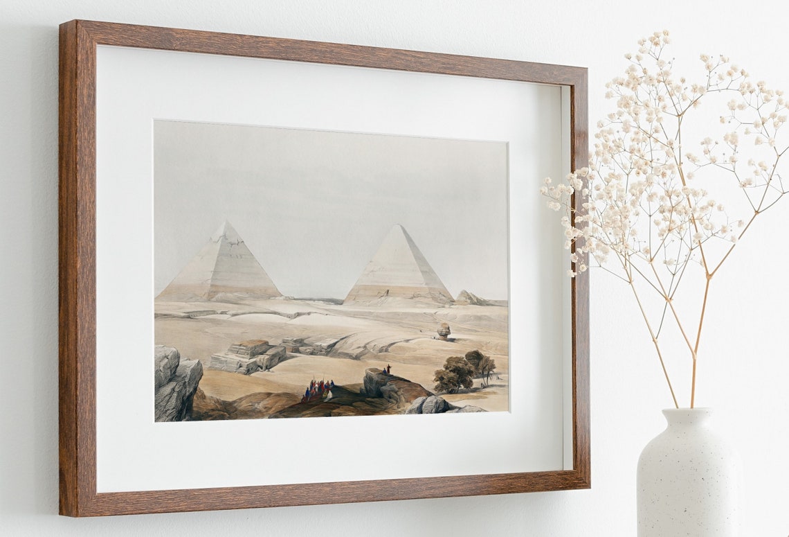 Ancient Egyptian Wall Art. Pyramids of Giza Vintage Landscape. - Etsy