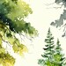 Forest Landscape Printable. Digital Art. Green Forest Trees - Etsy