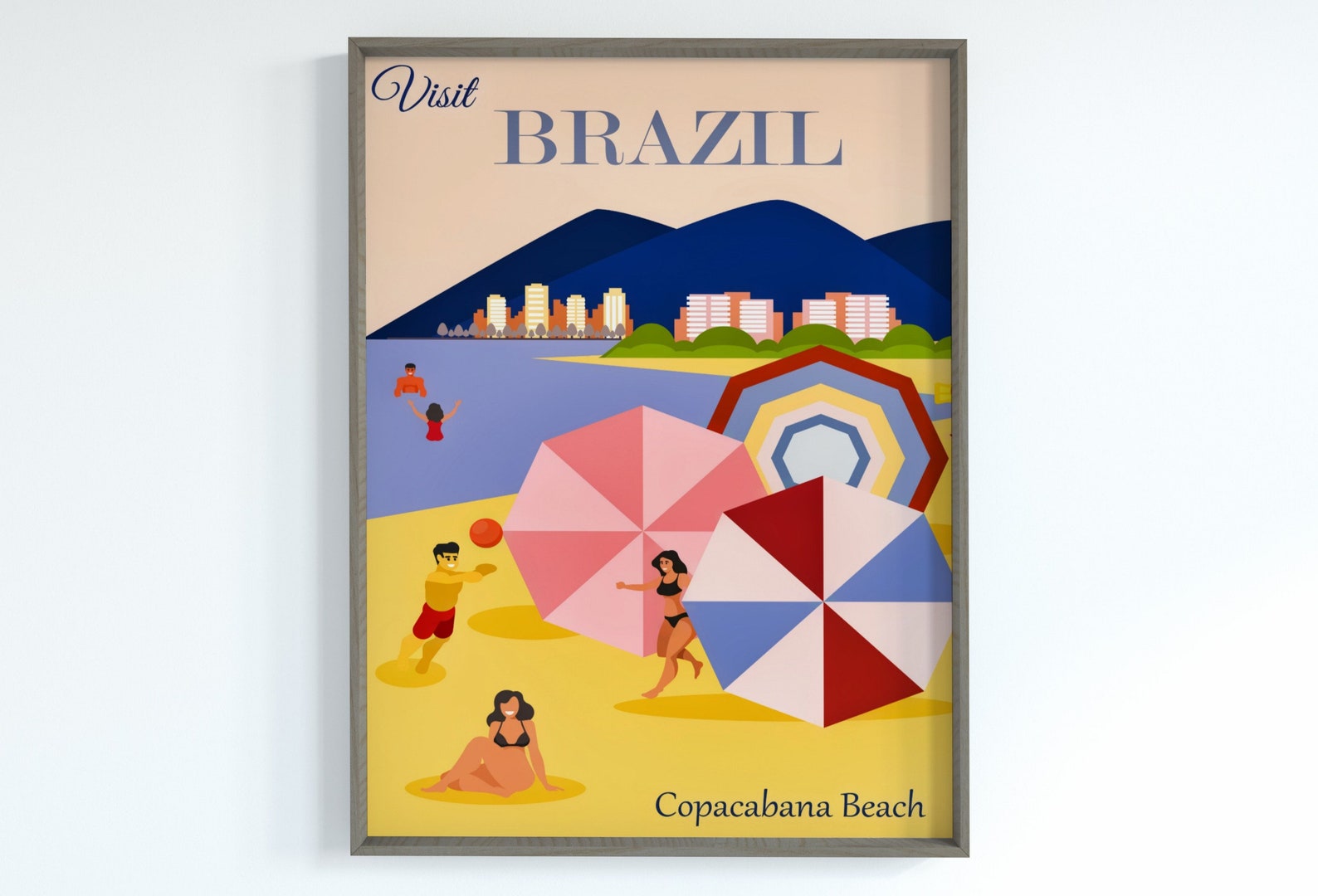 Brazil Travel Poster Printable Wall Art Retro Travel Poster - Etsy