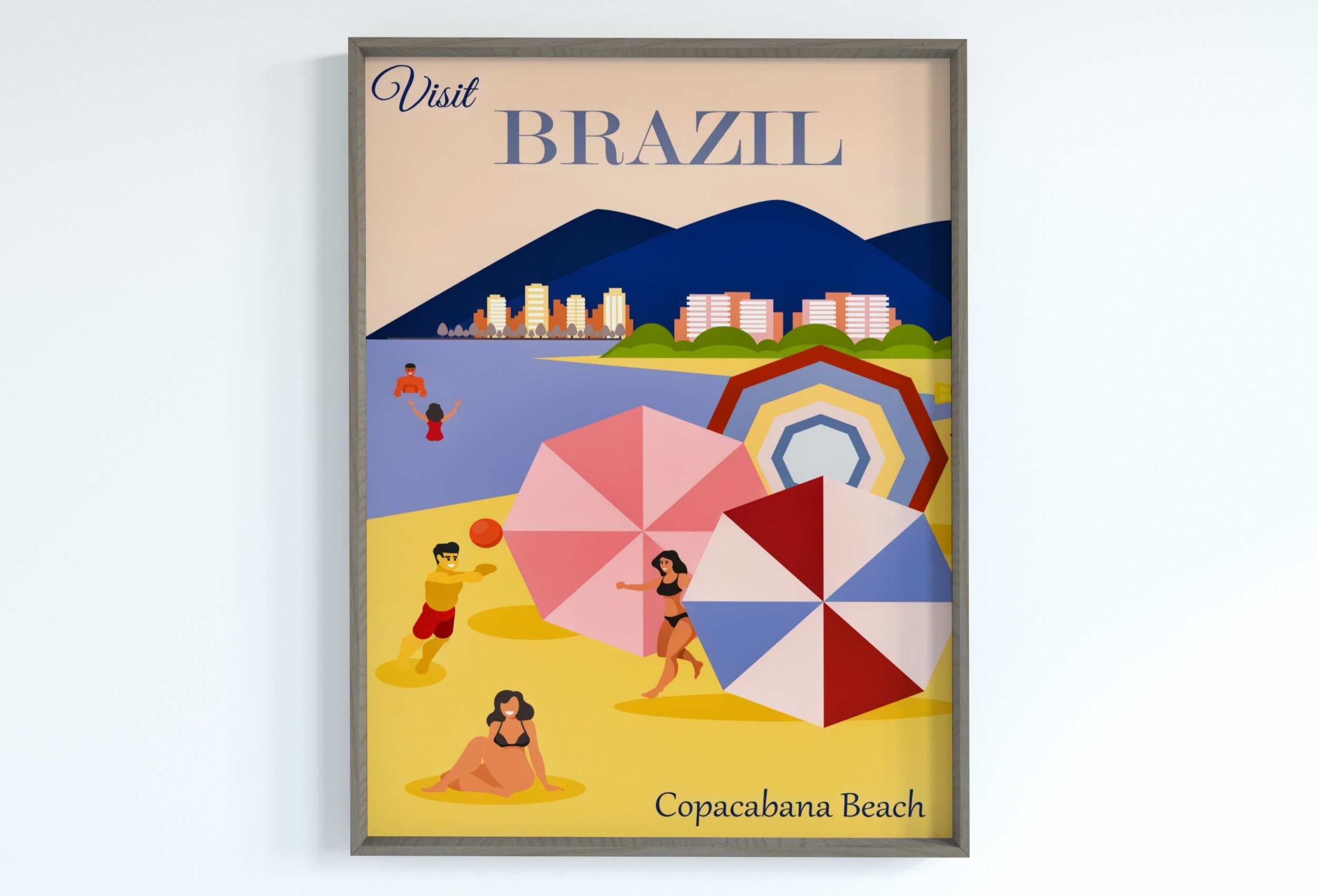 Brazil Travel Poster Printable Wall Art Retro Travel Poster - Etsy